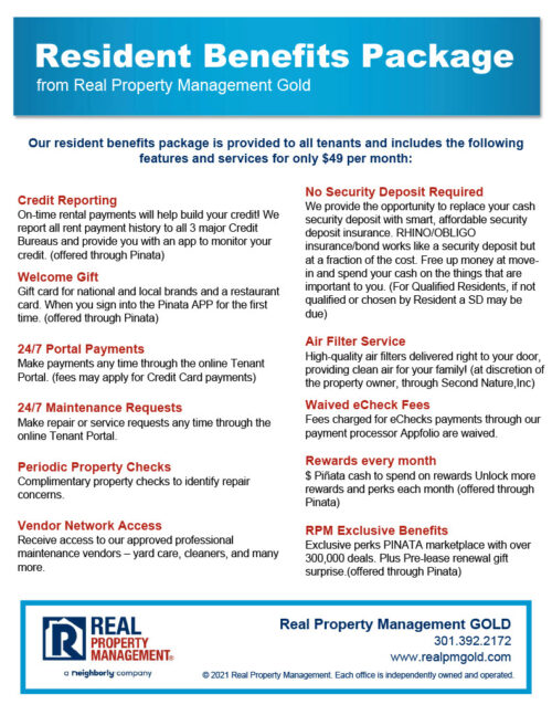 RPM Gold Resident Benefits Package | Real Property Management Gold fu